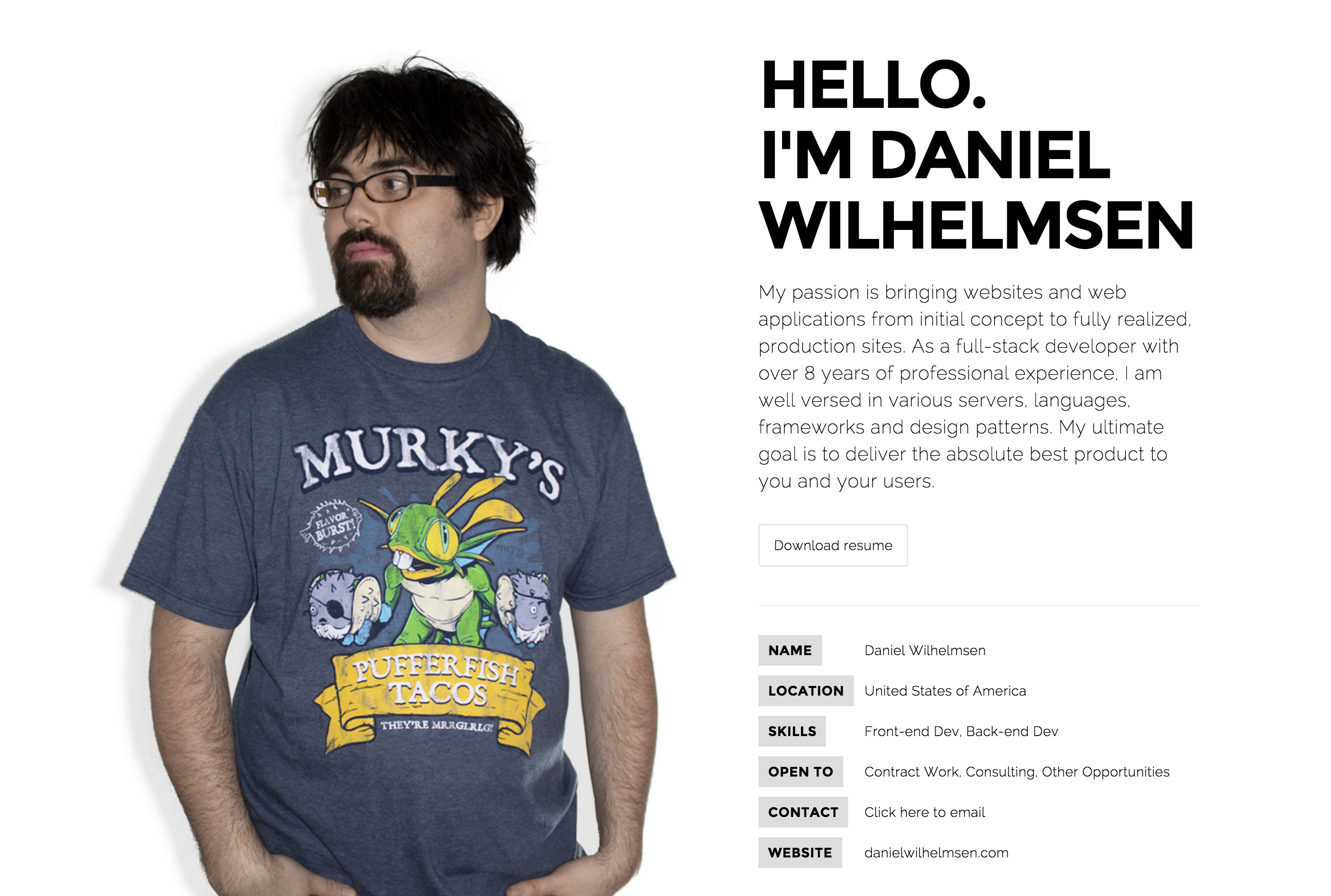 Daniel Wilhelmsen - Full Stack Web Developer